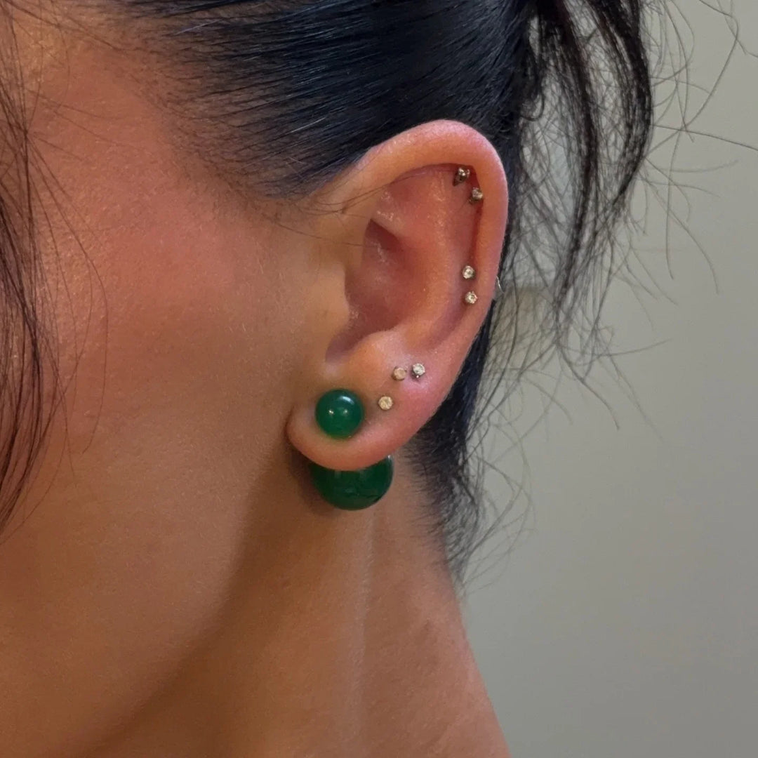 Orbit Duo — Double Ended Jade Stone Stud Earrings | seree