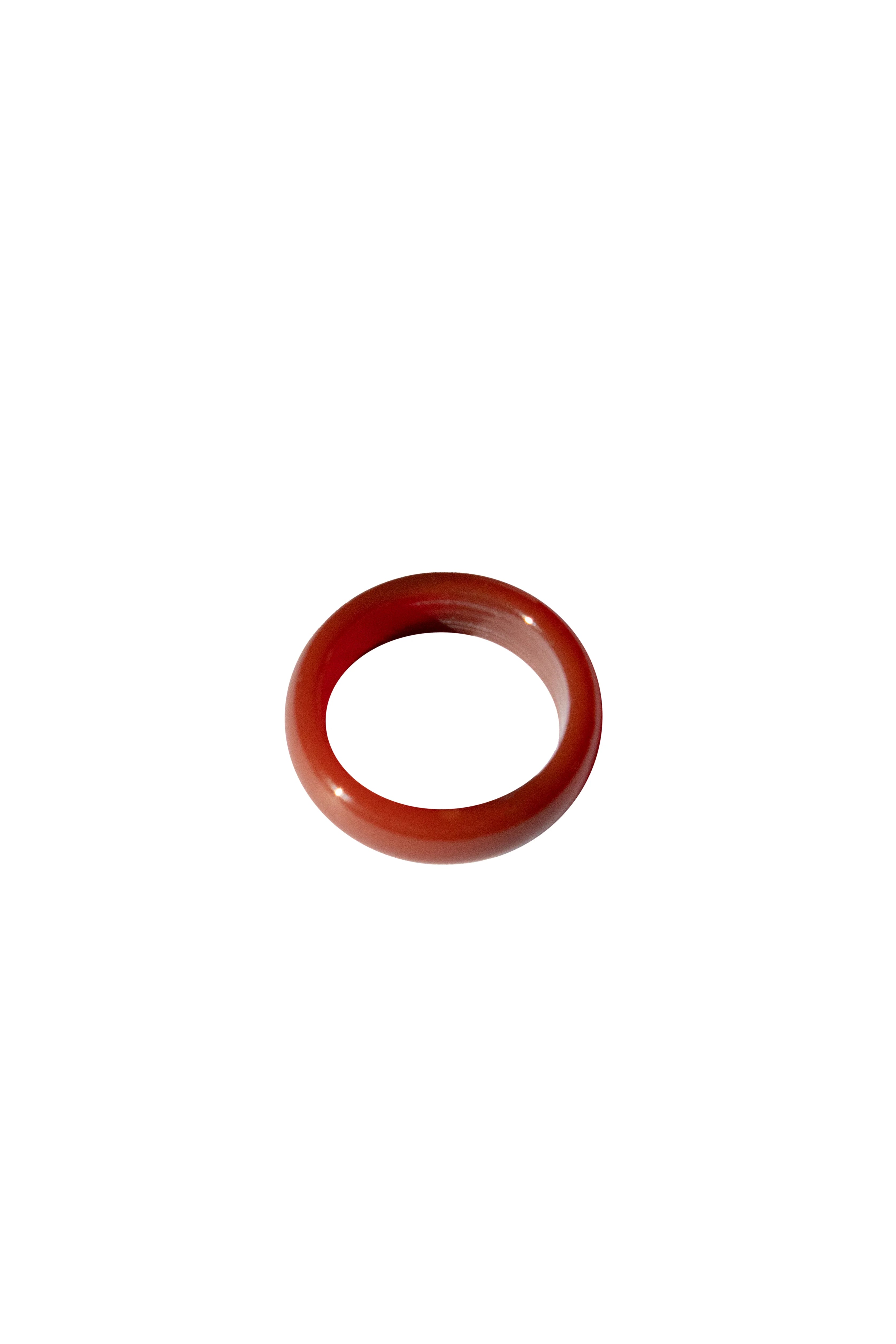 Persimmon — Dark Orange Jade Stone Ring | seree